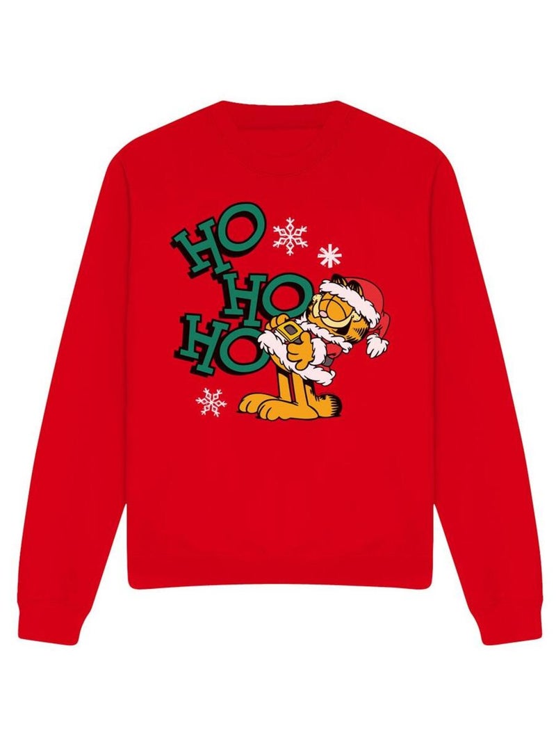 Garfield - Sweat HO HO HO - Rouge - Adulte - 0.00€ - Kiabi