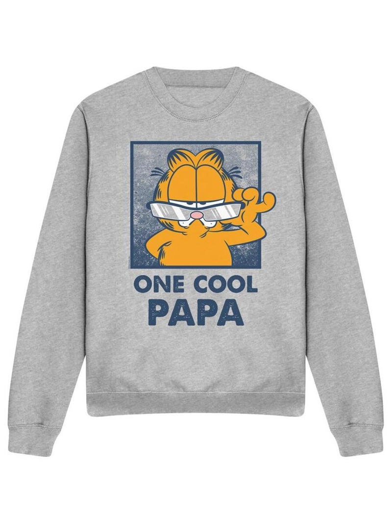 Garfield - Sweat ONE COOL PAPA - Gris chiné - Kiabi - nu€