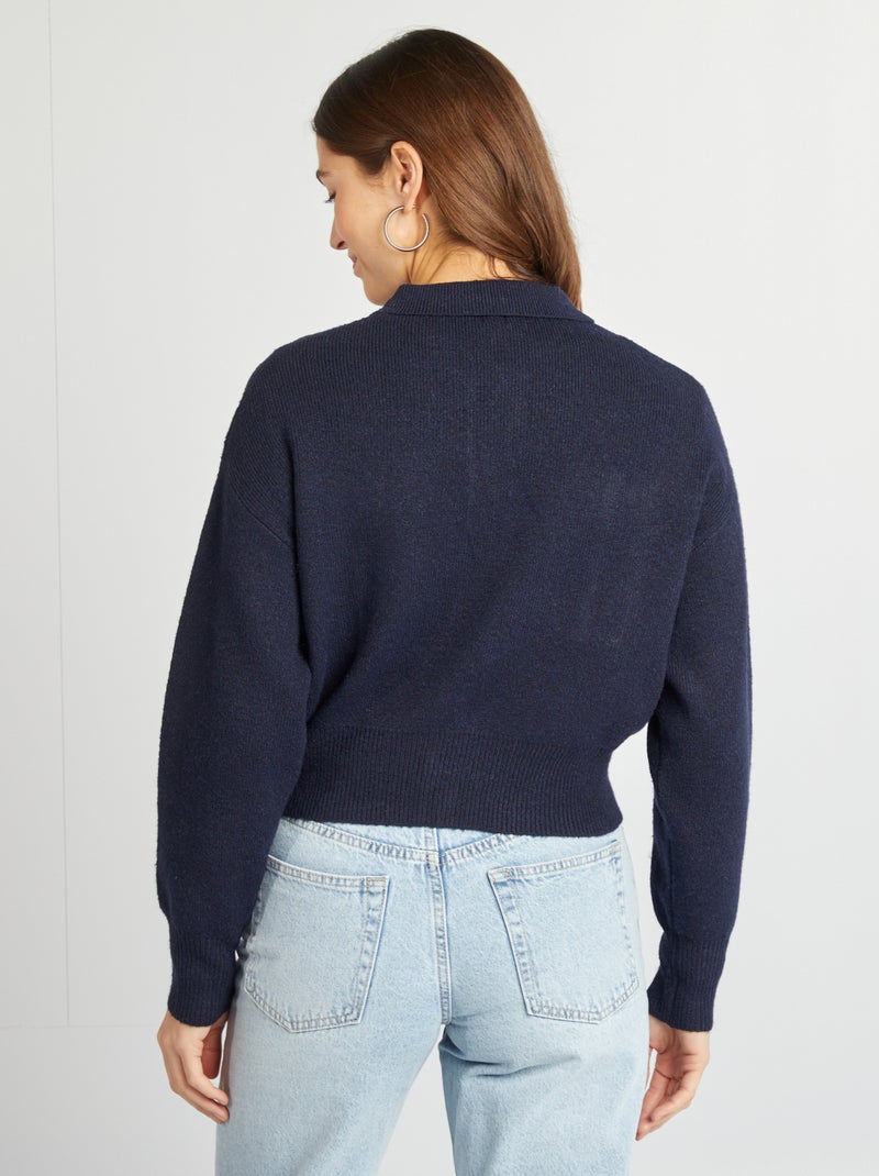 Gilet avec boutons fantaisies - Bleu - Kiabi - 6.00€