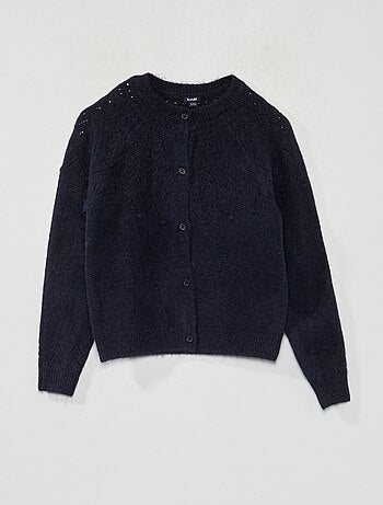 Gilet en maille fine - bleu marine - Kiabi - 8.00€