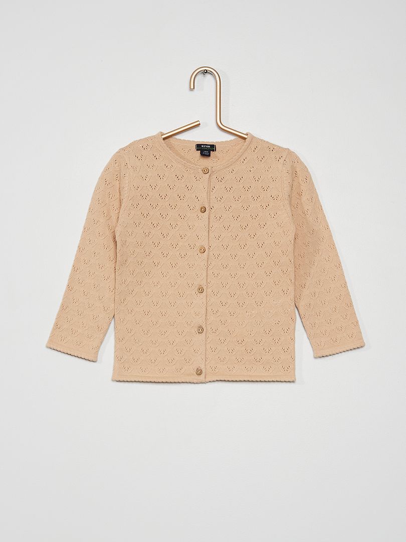 Gilet en maille fantaisie - BEIGE - Kiabi - 9.00€