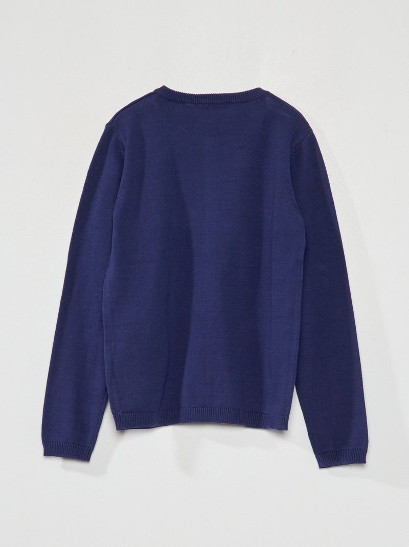 Gilet en maille fantaisie - Bleu - Kiabi - 13.00€