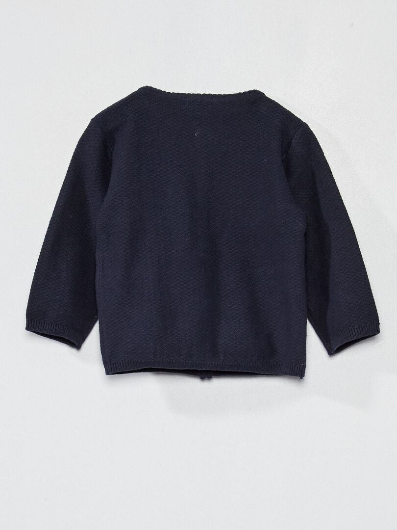 Gilet en maille fantaisie - Bleu marine - Kiabi - 7.00€