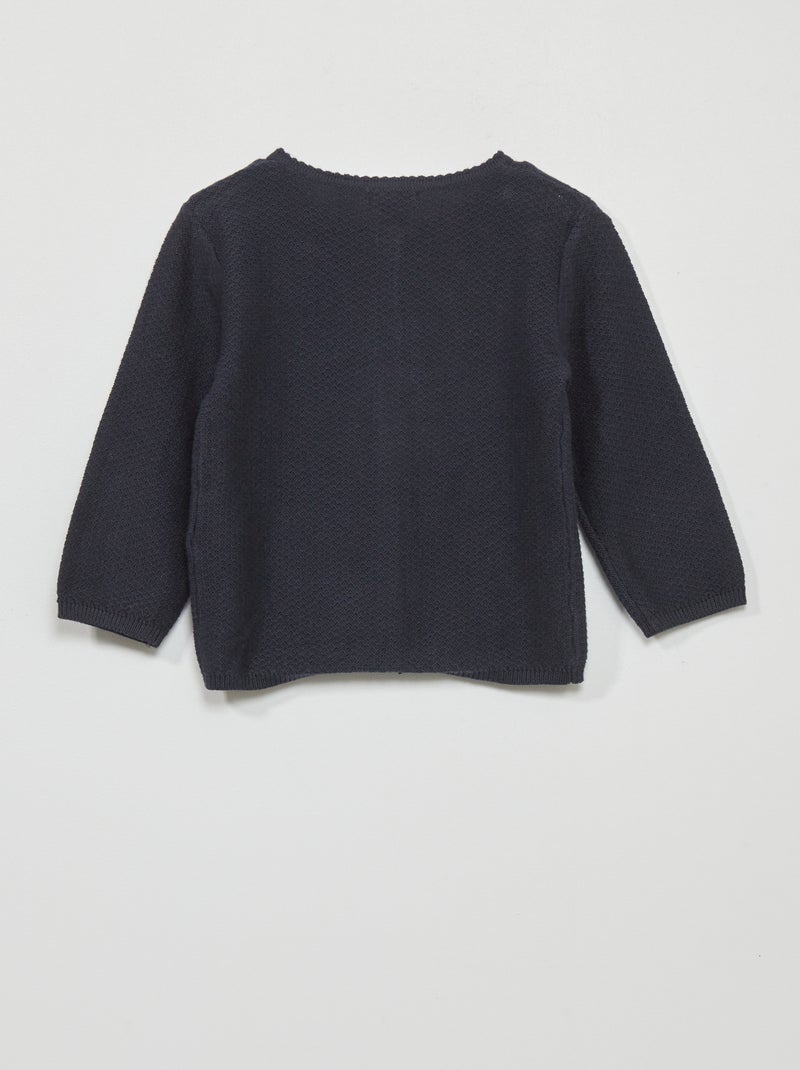 Gilet en maille fantaisie - Bleu marine - Bébé fille - 7.00€ - Kiabi