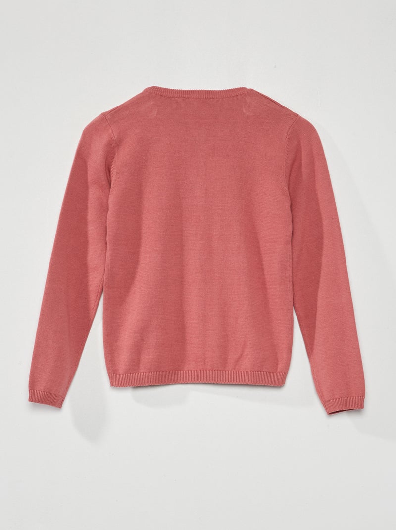 Gilet en maille fantaisie - Rose - Kiabi - 13.00€