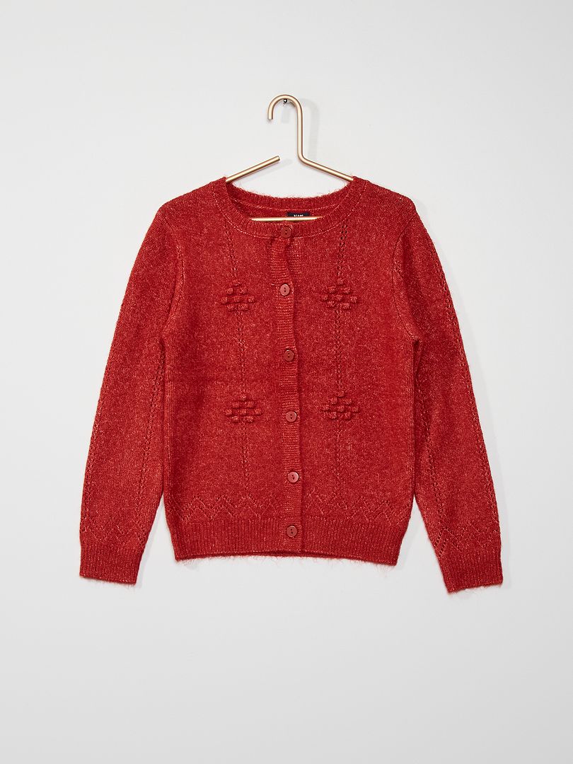 Gilet en maille fantaisie - rose - Kiabi - 9.00€