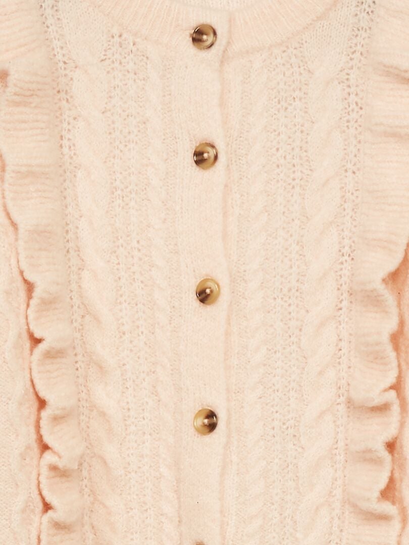 Gilet en maille fantaisie - Rose - Kiabi - 12.00€