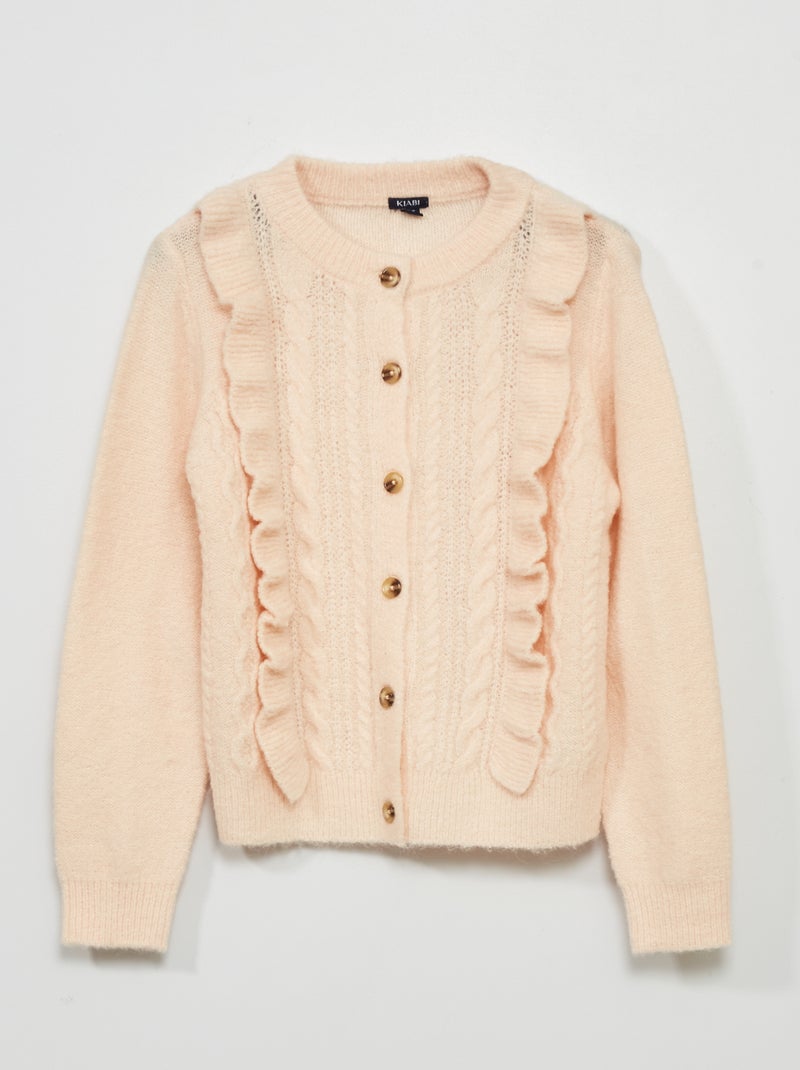 Gilet en maille fantaisie - Rose - 12.00€ - Kiabi