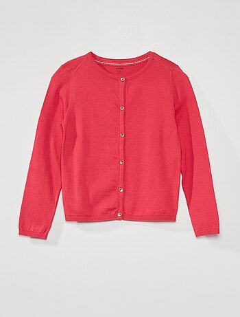 Gilet en maille fantaisie - Rose - Kiabi - 13.00€