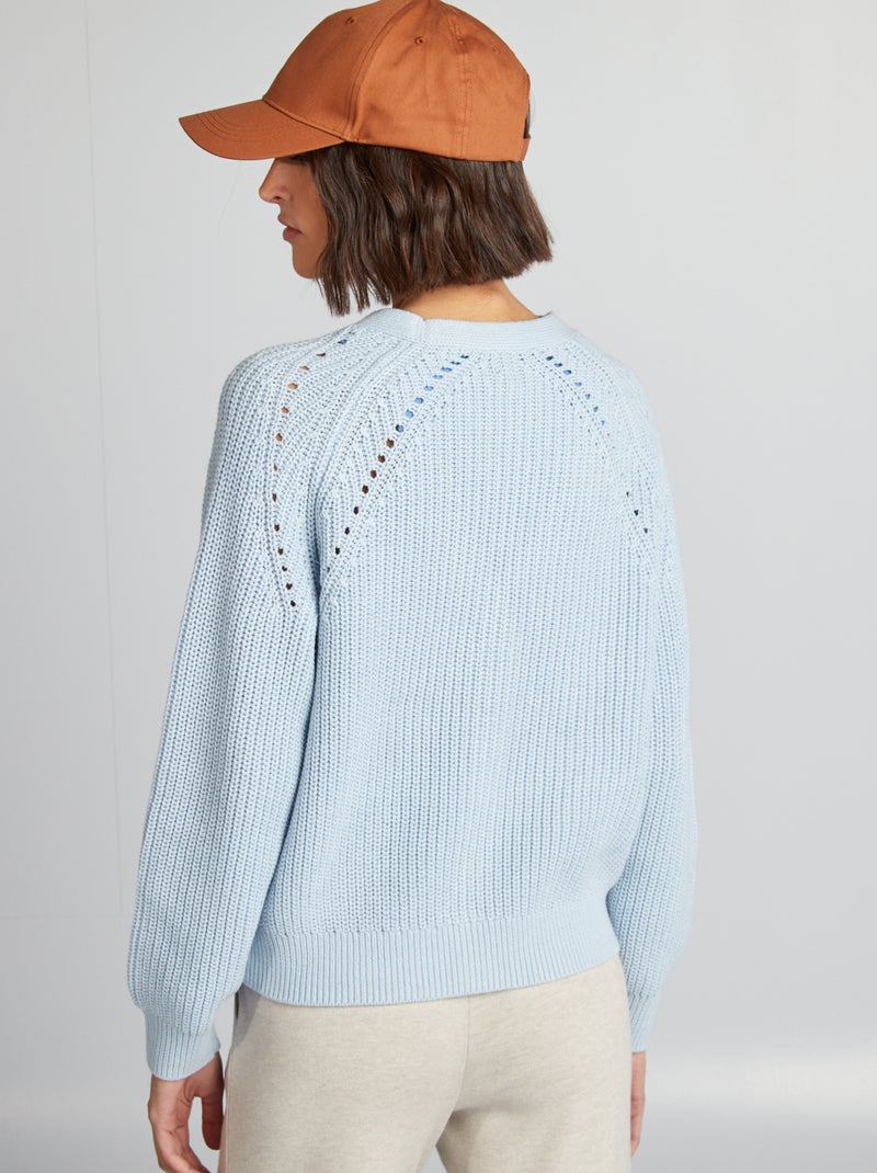 Gilet en maille grosse jauge - Bleu - Femme - 6.00€ - Kiabi