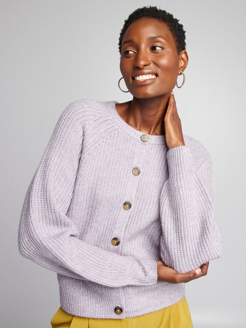 Gilet en maille grosse jauge - Violet - Kiabi - 15.00€