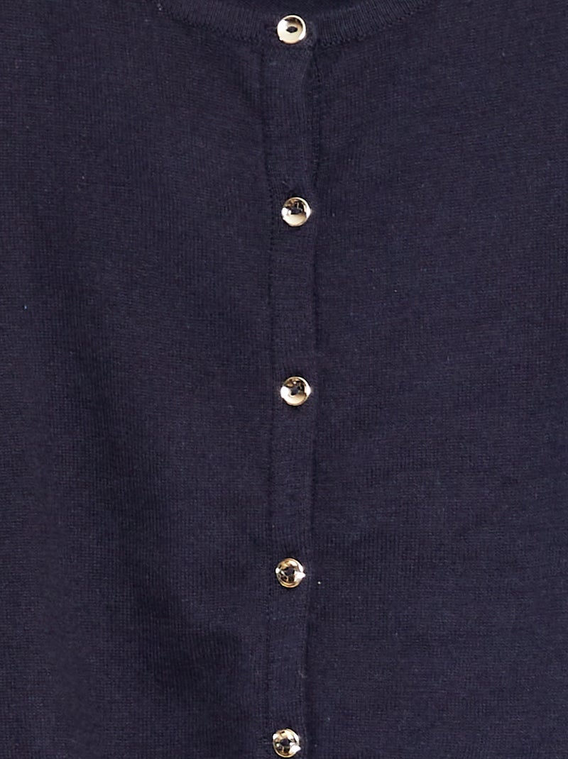 Gilet en maille unie - BLEU - Fille - 8.00€ - Kiabi