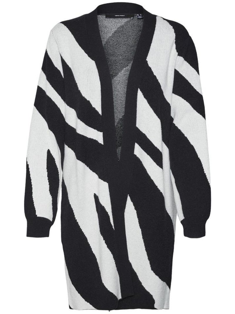 Gilet Long /Noir Imprimé Femme Vero Moda Nancy Open - Noir - Femme - 23 ...