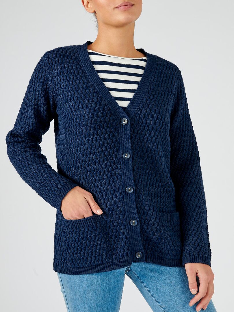 Gilet maille fantaisie - Damart - Bleu marine - Kiabi - 39.99€