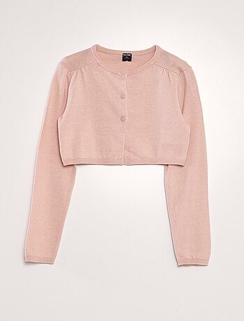 Gilet en maille fantaisie - Rose - Kiabi - 13.00€