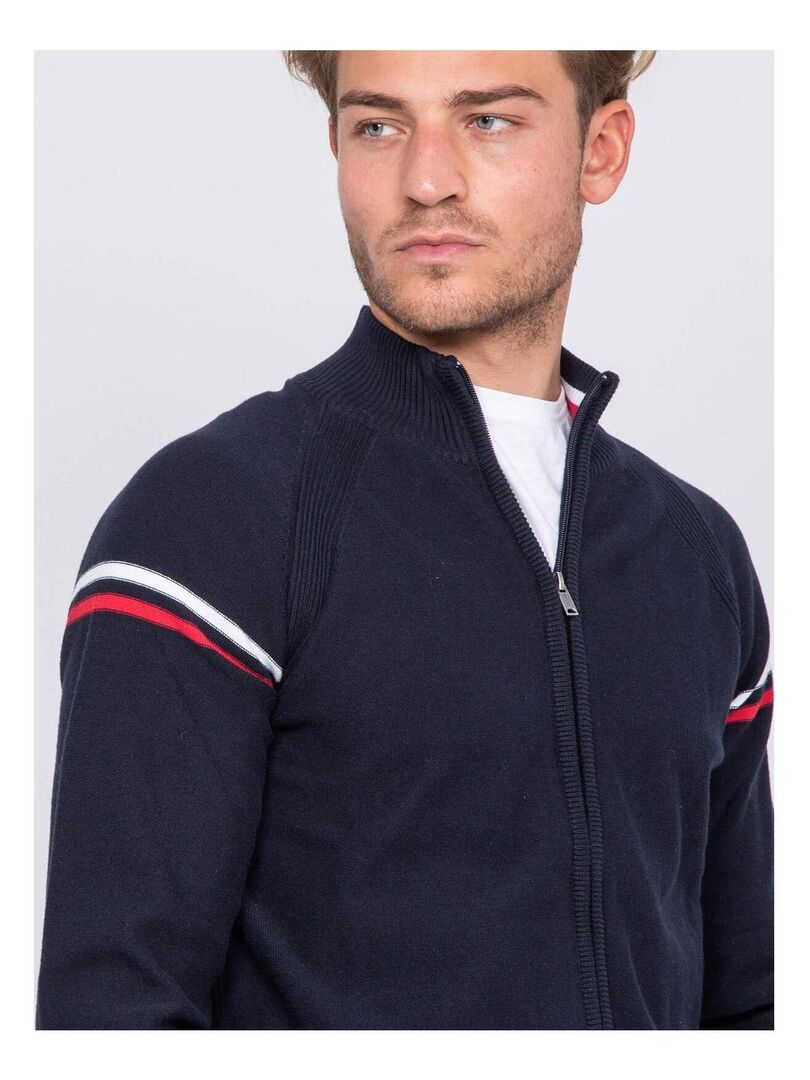 Gilet zippé col montant coton AUGUSTIN - Bleu marine - Kiabi - nu€