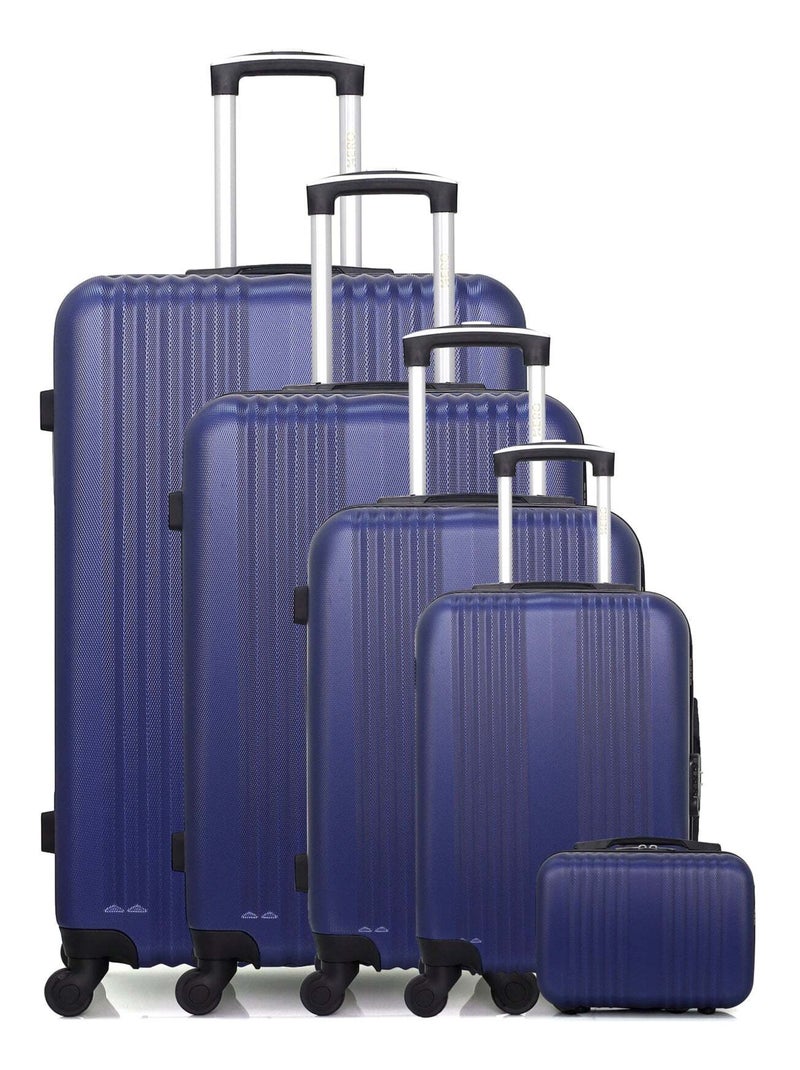 HERO - Set de 5 Valises LIPARI-U 75 cm 4 Roues - Bleu Bleu marine - 0. ...