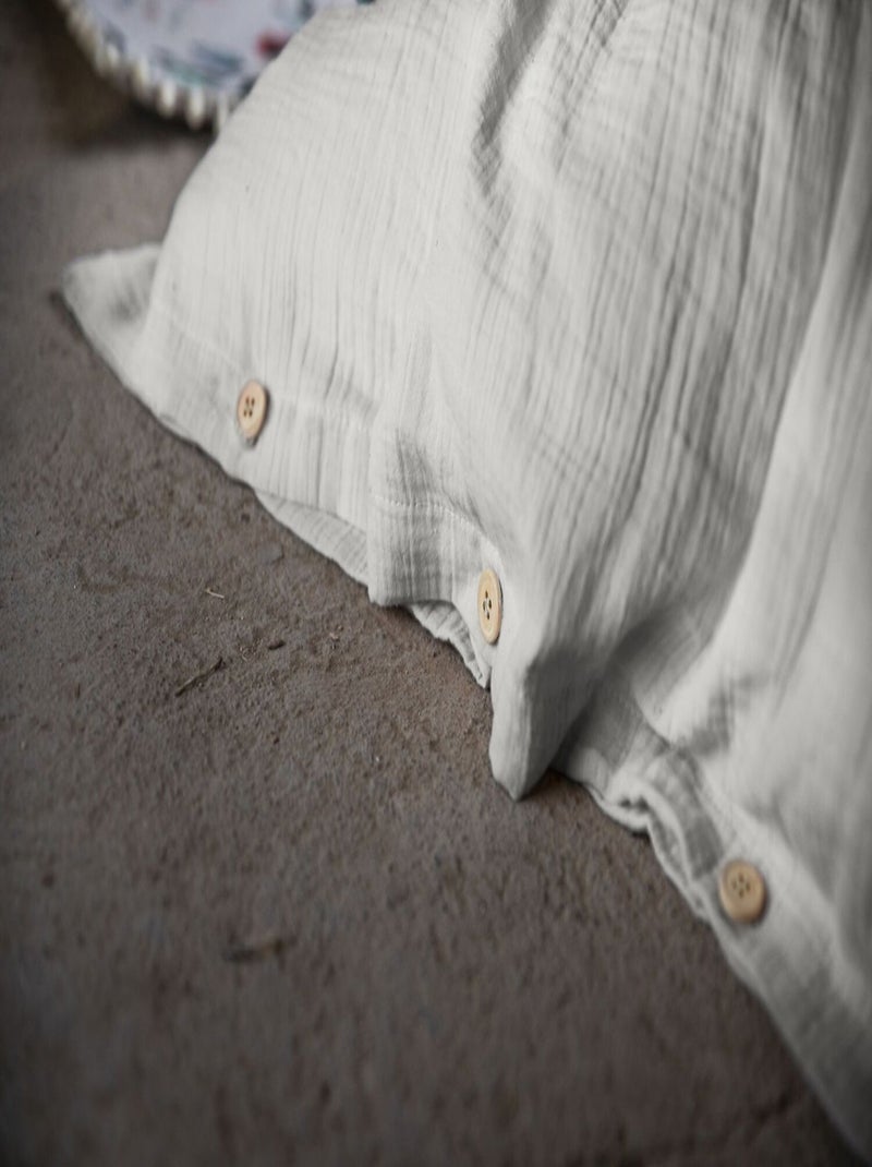 Housse de couette 100% gaze de coton - Gris nuage - 67.95€ - Kiabi