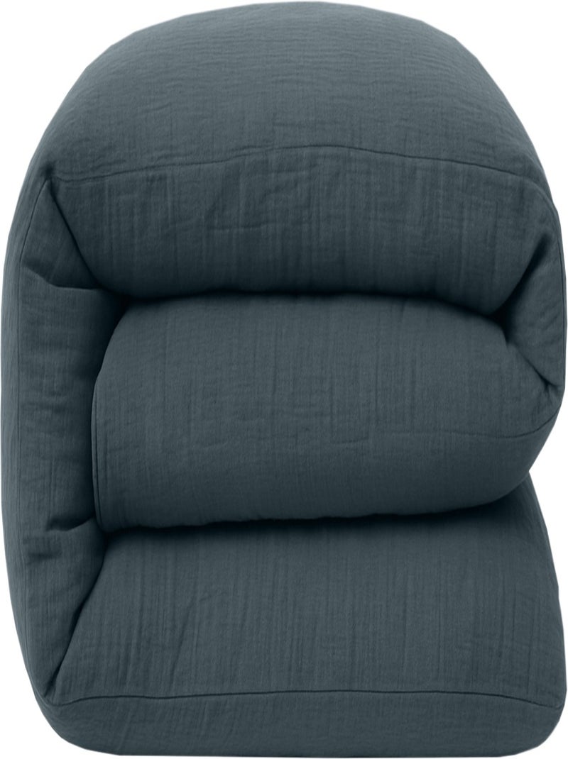 Housse de couette 100% gaze de coton lavé - Bleu - 65.95€ - Kiabi