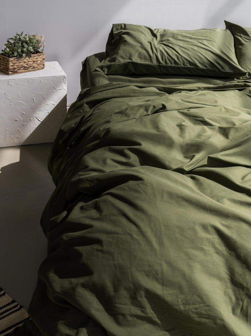 Housse de couette Basic "Happyfriday" - Vert olive - 35.99€ - Kiabi