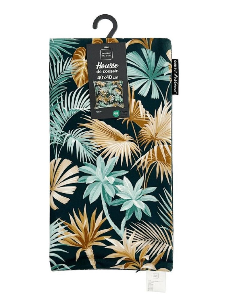 Housse de coussin 40x40 cm velours Palmani - Bleu - Kiabi - 6.05€