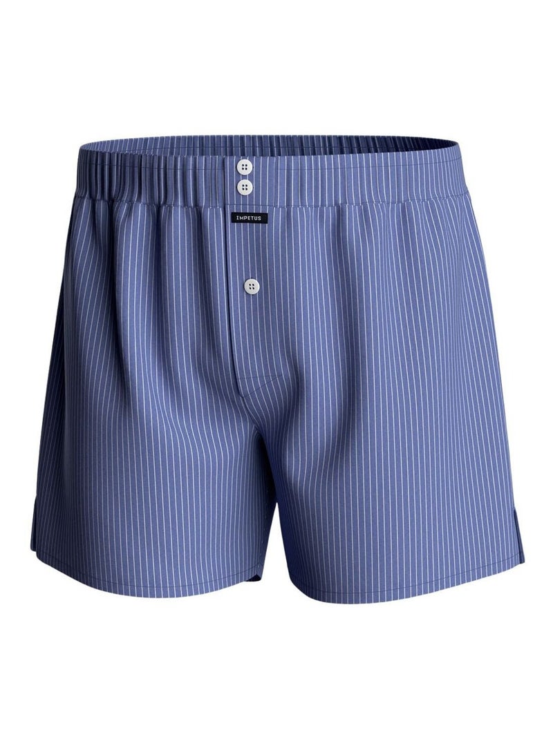 Impetus - Caleçon en coton avec suspensoir American boxer - Bleu ...