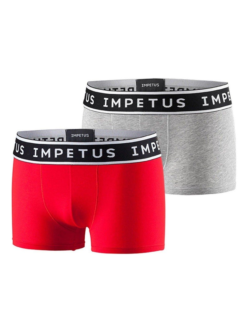 Impetus Junior - Pack de 2 boxers en coton - Multicolore - Kiabi - 30.00€