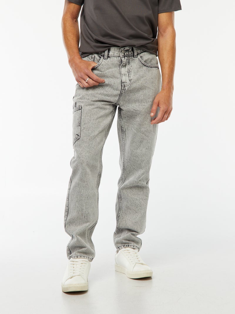 Jean coupe droite - regular fit à 5 poches - Gris - Homme - 13.75€ - Kiabi