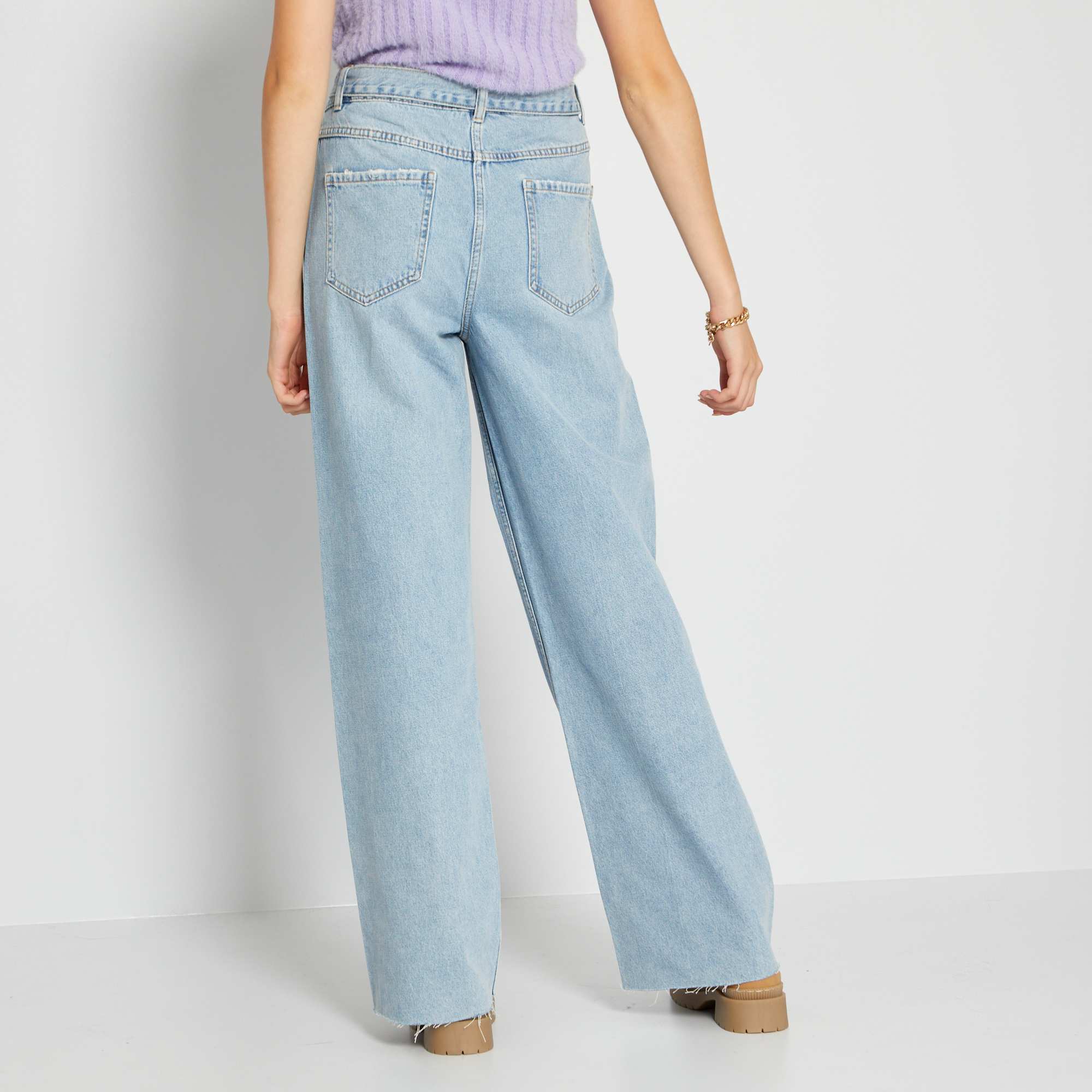 Jean large fille adolescente - bleu - Kiabi - 20,00€