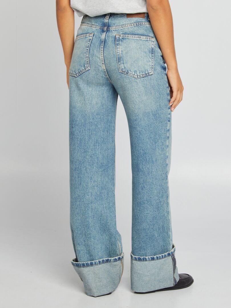 Jean large taille haute avec revers - Dirty stone - Kiabi - 25.00€