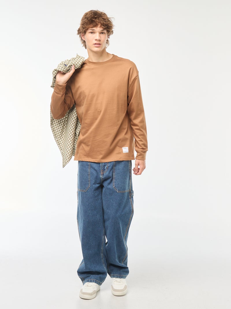 Jean large type carpenter à 5 poches - Bleu - Ado garçon - 20.00€ - Kiabi