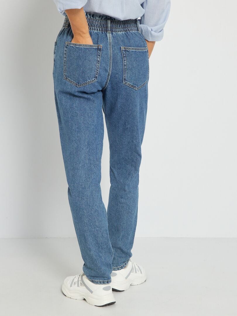 Jean stone coupe paperbag - Bleu - Kiabi - 20.00€