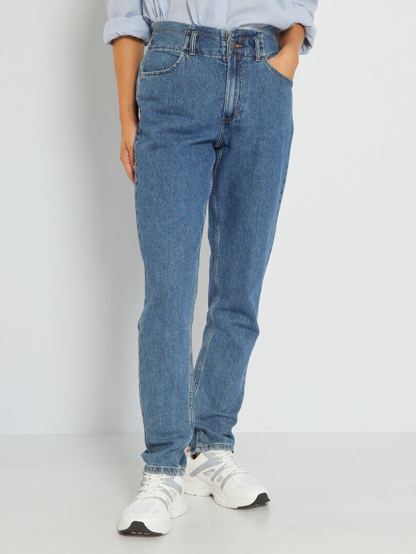 Jean stone coupe paperbag - Bleu - Kiabi - 20.00€