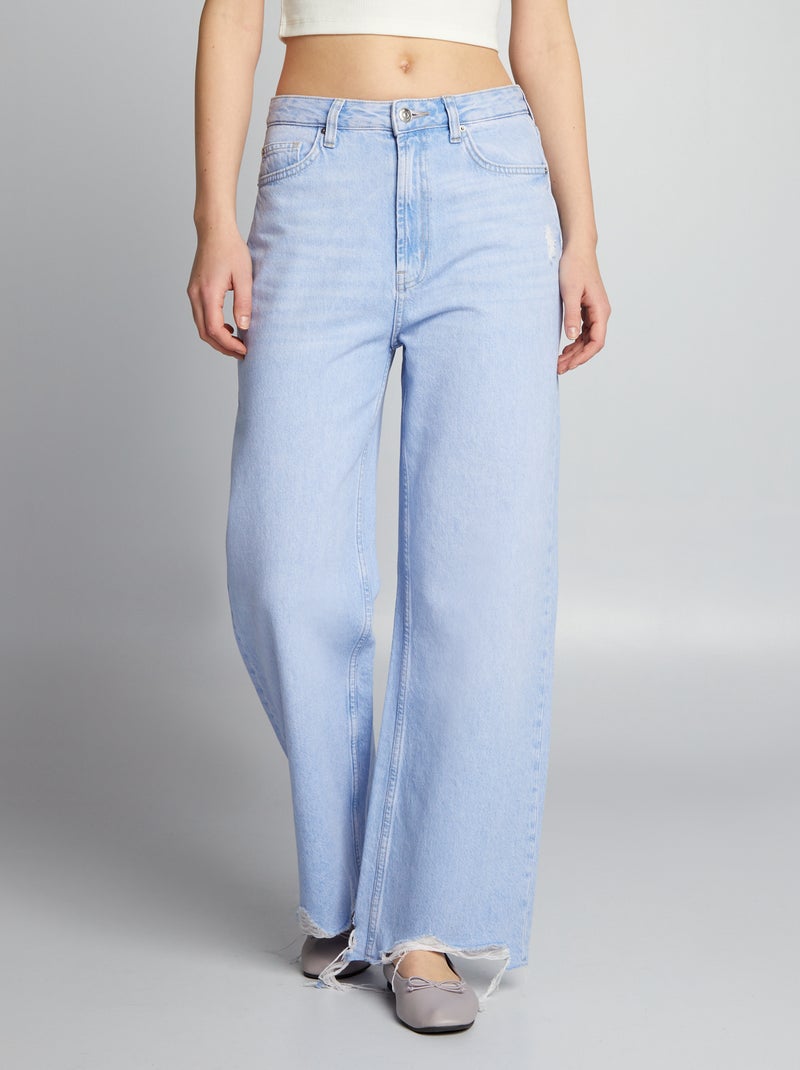 Jean wide-leg à taille basse - Bleu - Kiabi - 20.00€