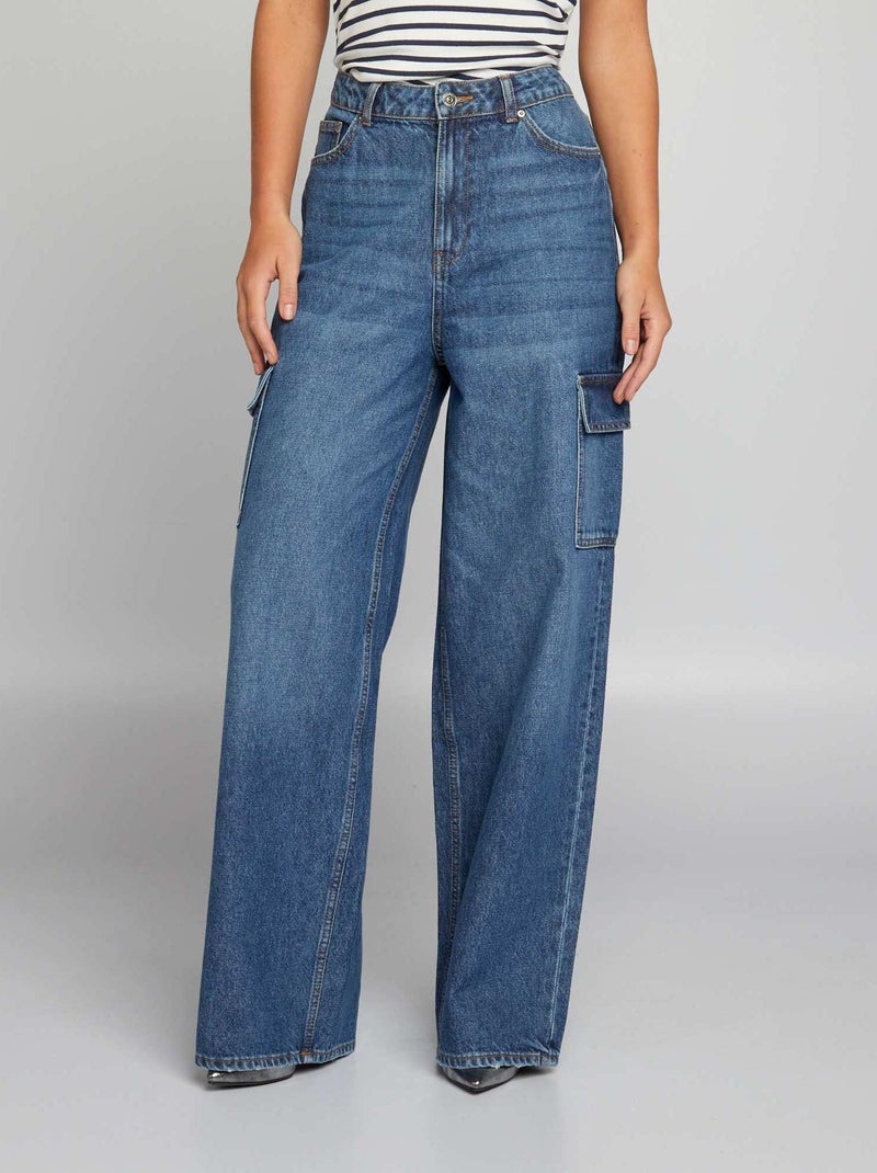 Jean wide-leg à taille haute - Stone - 22.00€ - Kiabi