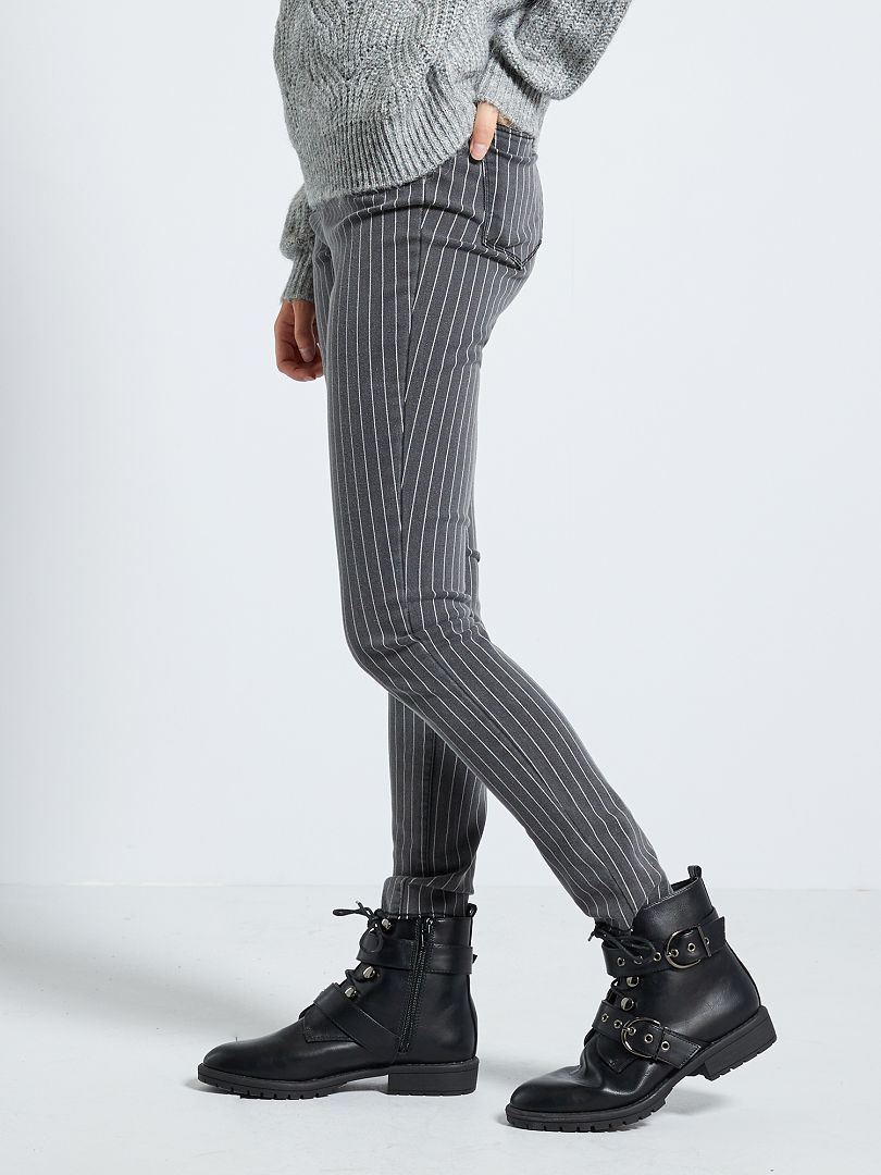 Jegging taille haute rayé - gris - Kiabi - 12.00€