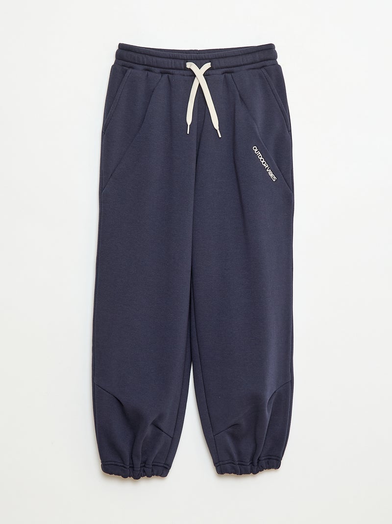 Jogging large uni en coton - Bleu - Garçon - 9.00€ - Kiabi