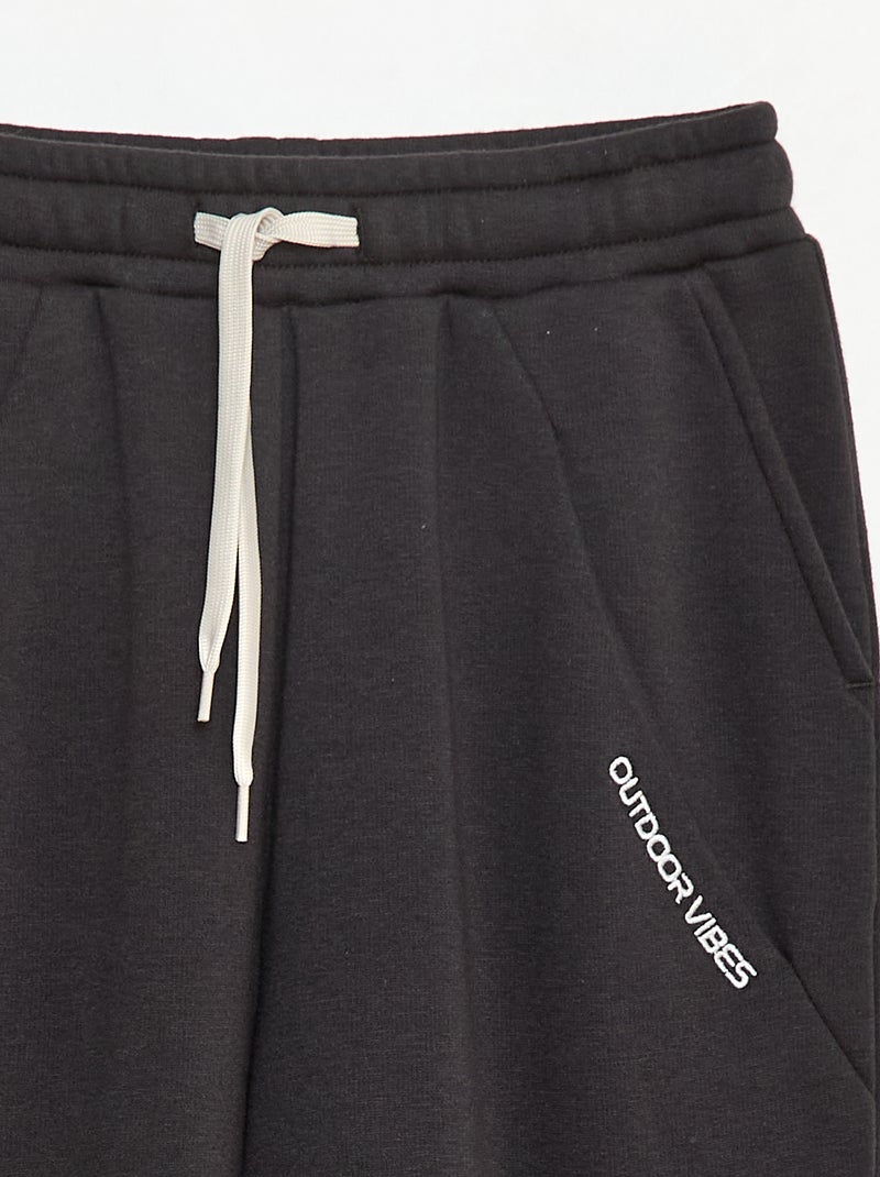 Jogging large uni en coton - Noir - Garçon - 9.00€ - Kiabi
