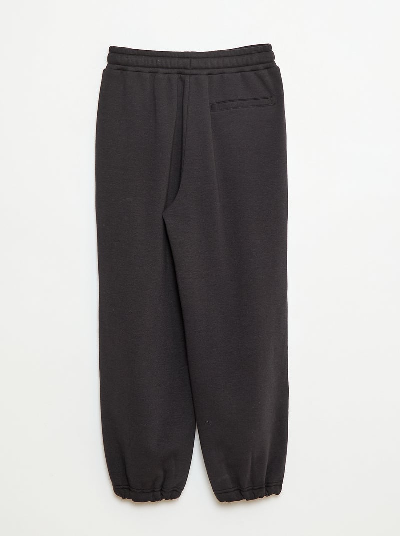 Jogging large uni en coton - Noir - Garçon - 9.00€ - Kiabi