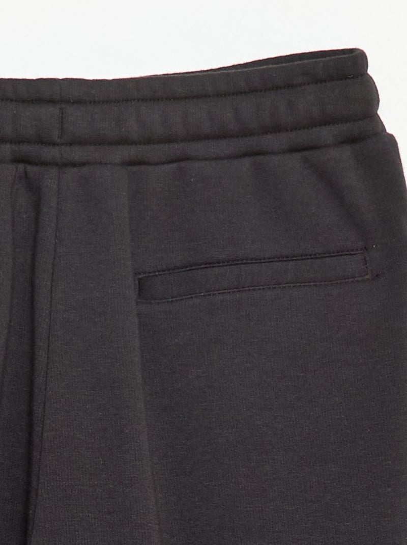 Jogging large uni en coton - Noir - Garçon - 9.00€ - Kiabi