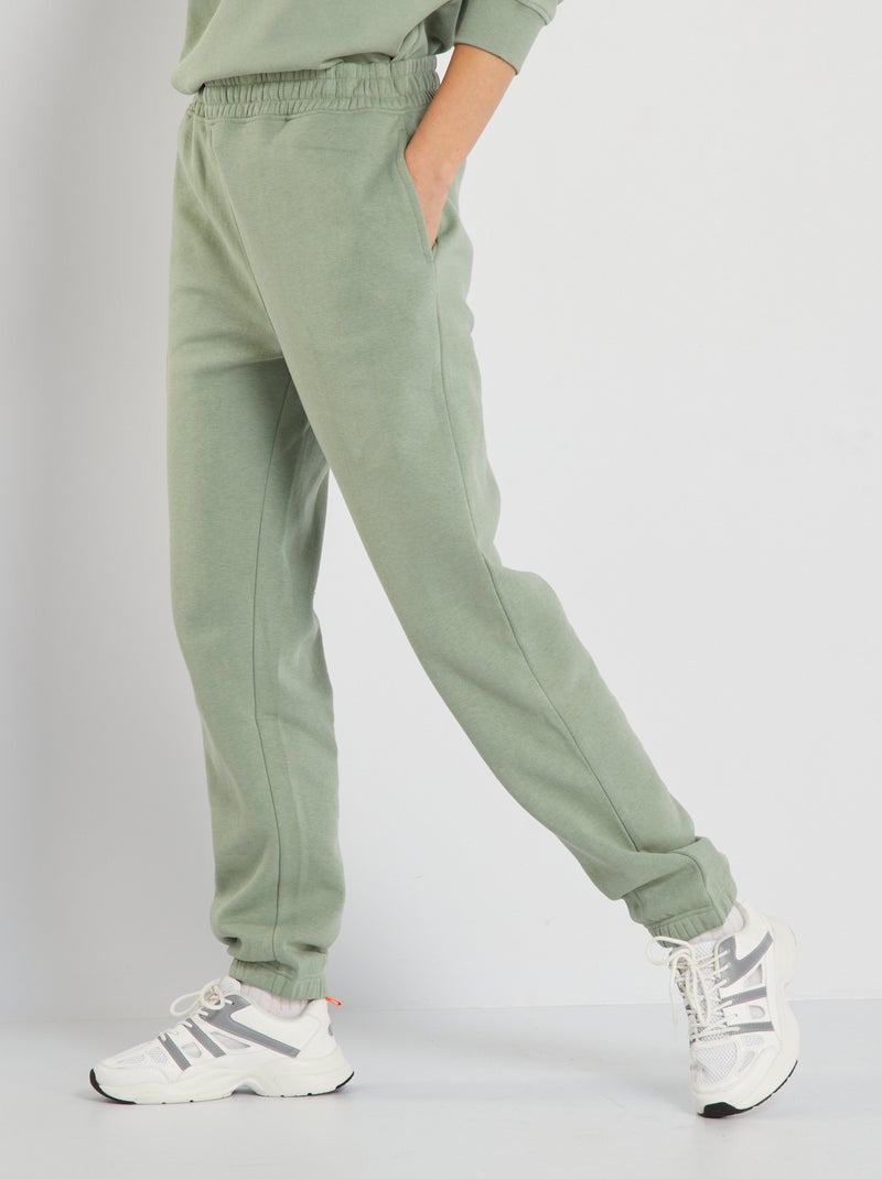 Jogging uni en molleton - Vert - 4.50€ - Kiabi