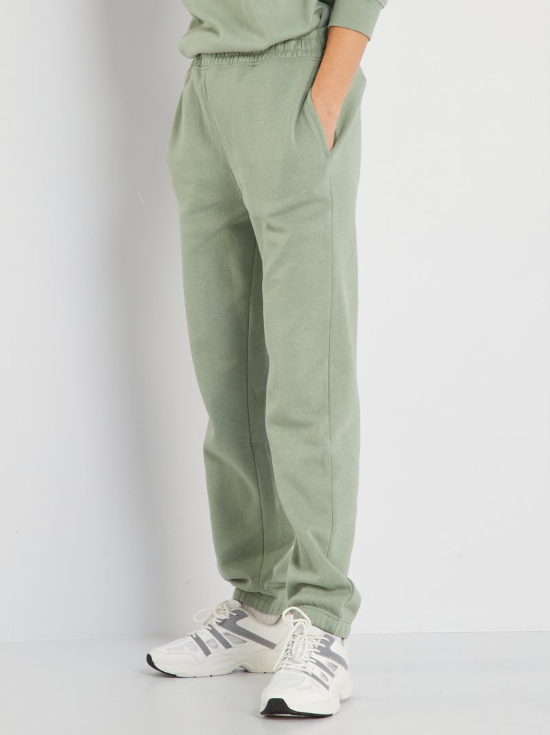 Jogging uni en molleton - Vert - 4.50€ - Kiabi