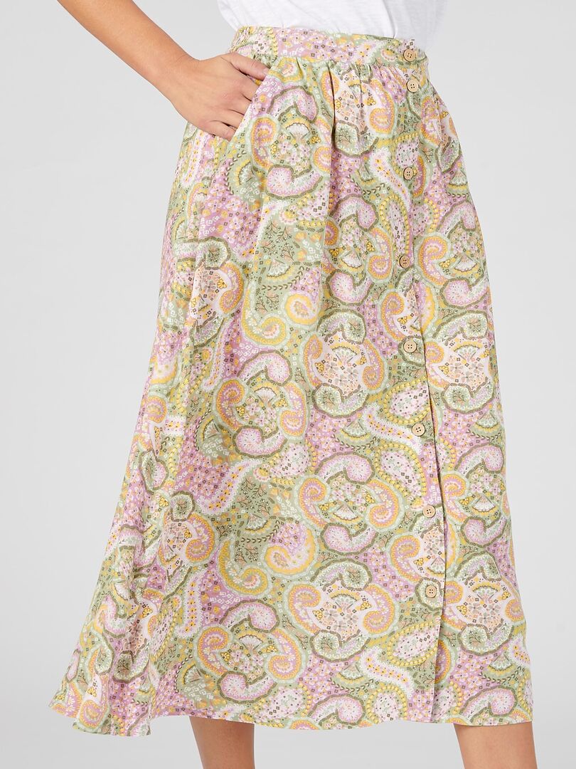 Jupe boutonnée fibres viscose Lenzing(TM) EcoVero(TM) - Damart - Vert - Kiabi - 49.99€