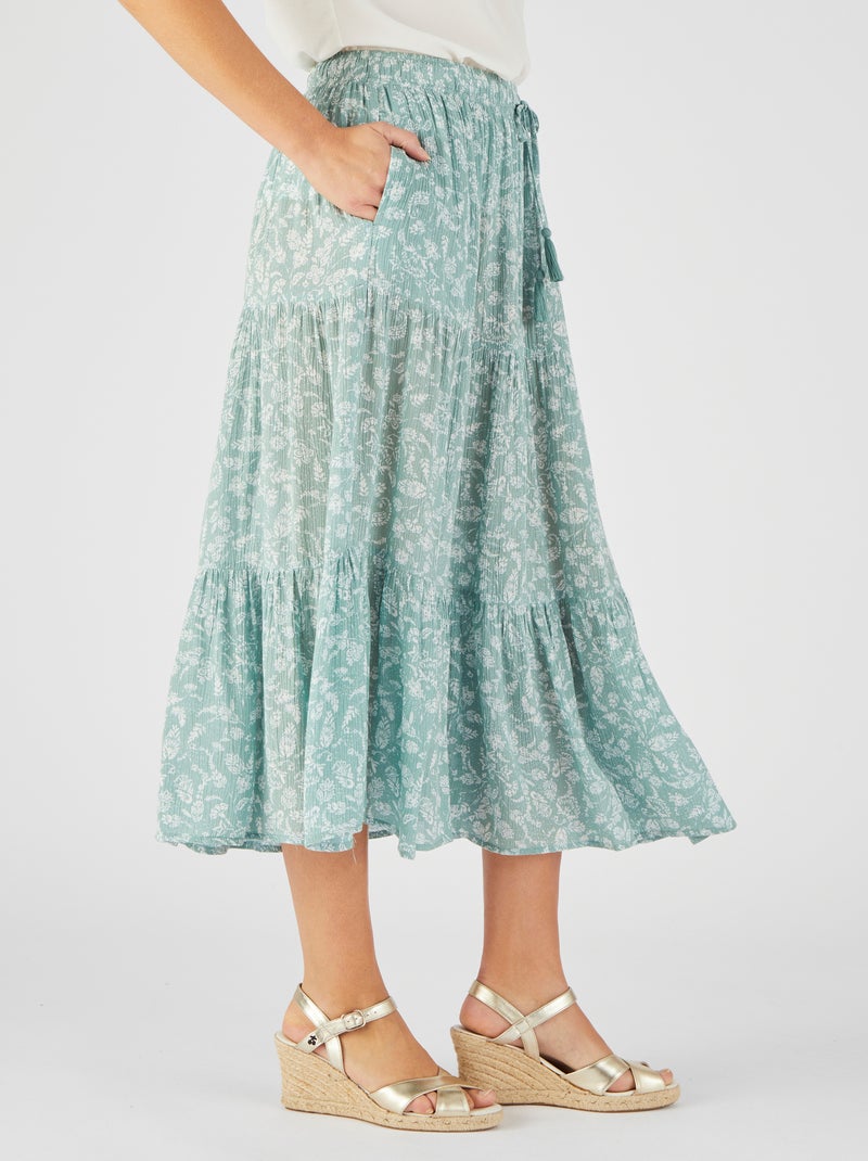 Jupe crépon fibres pure viscose Lenzing(TM) EcoVero(TM) - Damart - Vert - Kiabi - 39.99€