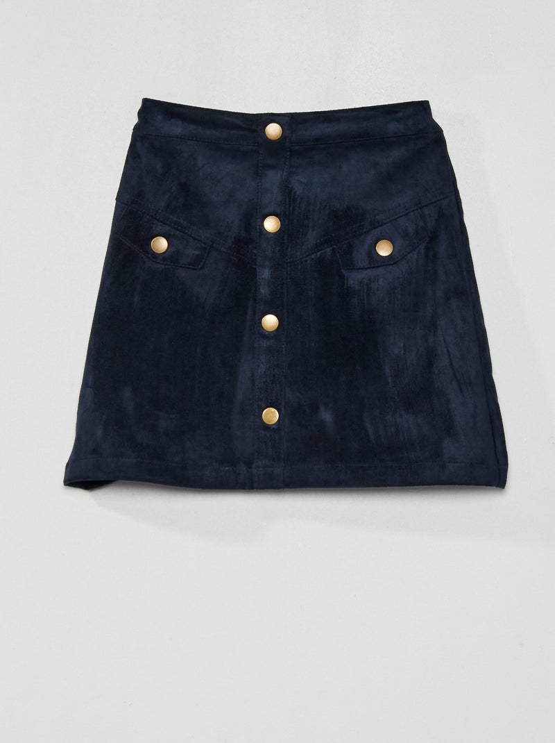 Jupe en daim - bleu marine - 12.00€ - Kiabi
