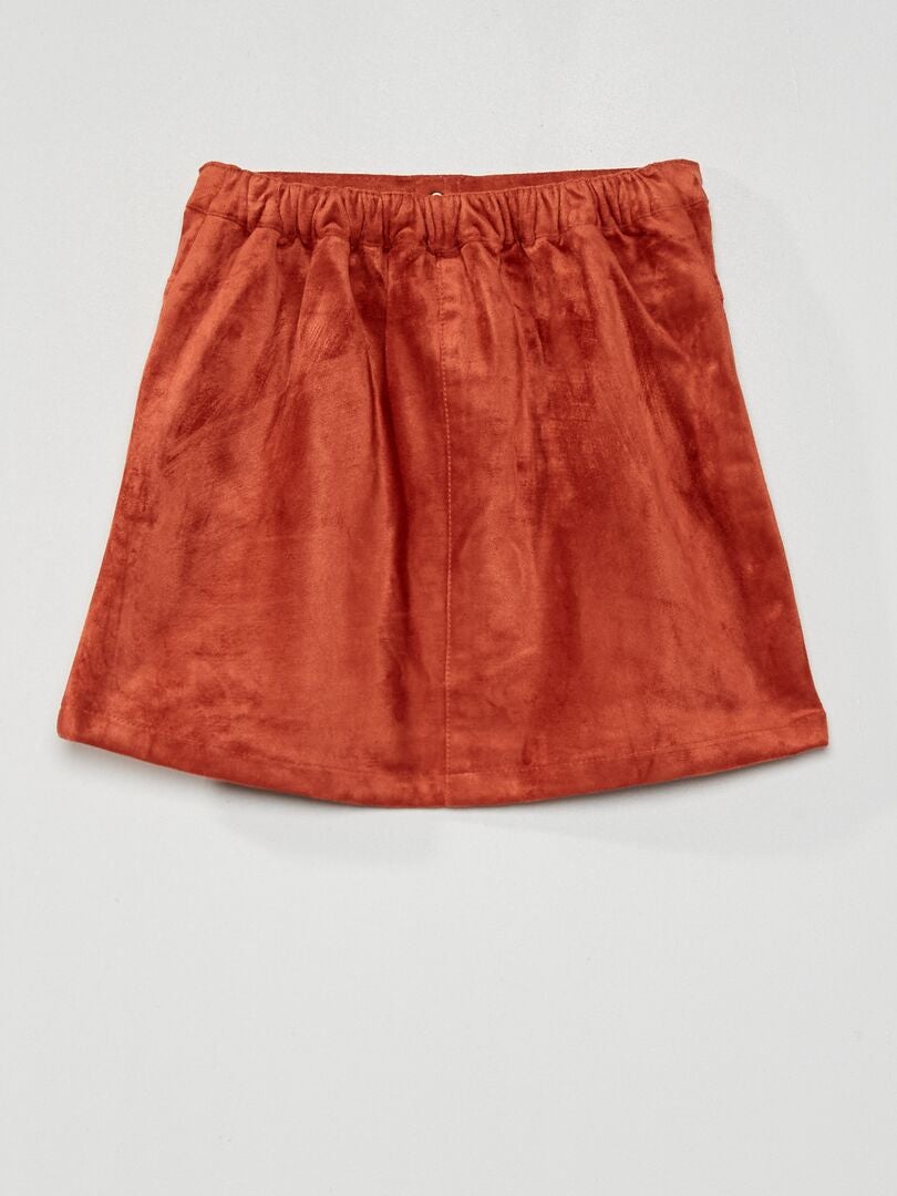 Jupe en daim - Rouge - Kiabi - 12.00€