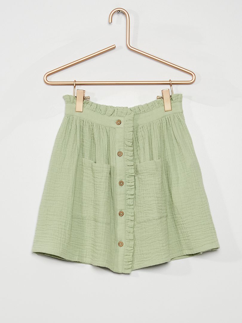 Jupe en gaze de coton - VERT - Kiabi - 10.00€