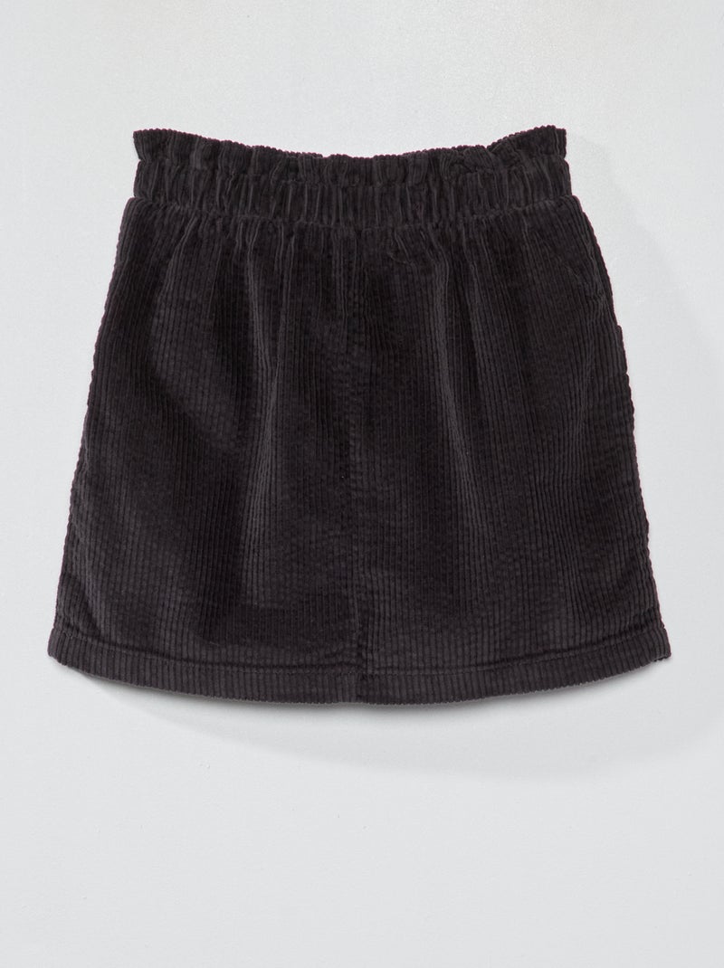 Jupe en velours côtelé - Noir - Kiabi - 10.00€