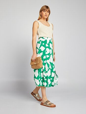 Jupe longue et droite - Vert - Kiabi - 10.00€