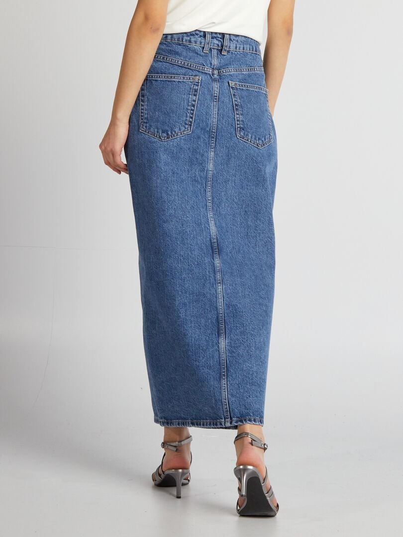 Jupe longue en jean - Bleu - Kiabi - 20.00€